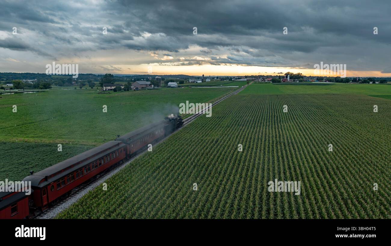 Train moves on dark railway hi-res stock photography and images - Alamy