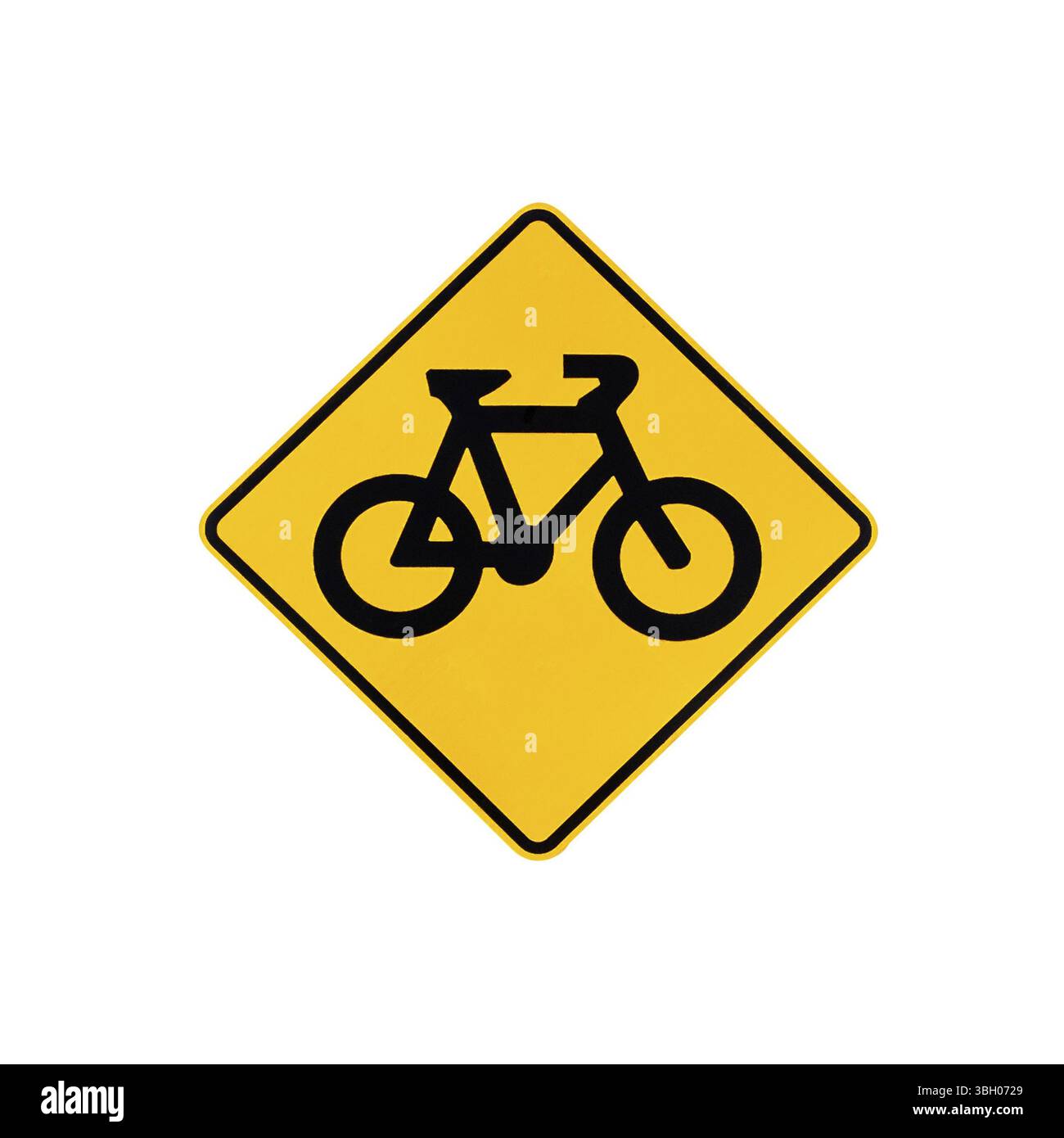 Australian traffic warning road sign for bicycles on the road and ...