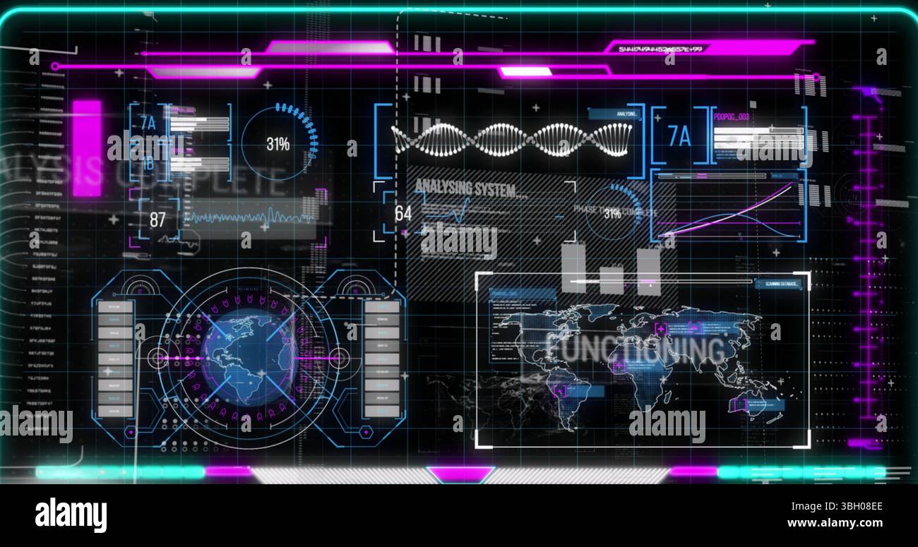 Image of graphical infographic interface with analyzing system ...
