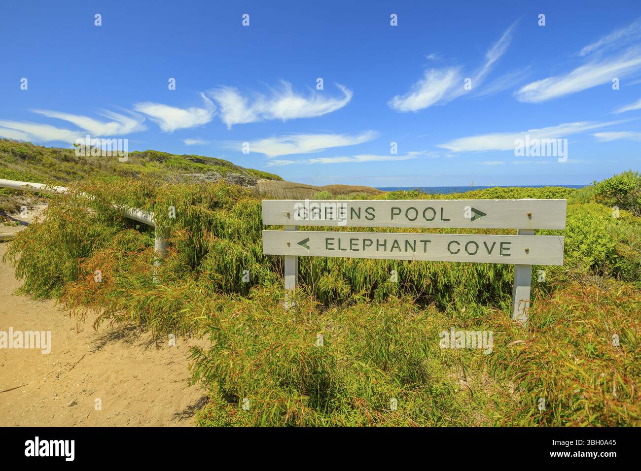 Elephant Cove and Greens Pool Sign along Elephant Rocks Walk in William ...