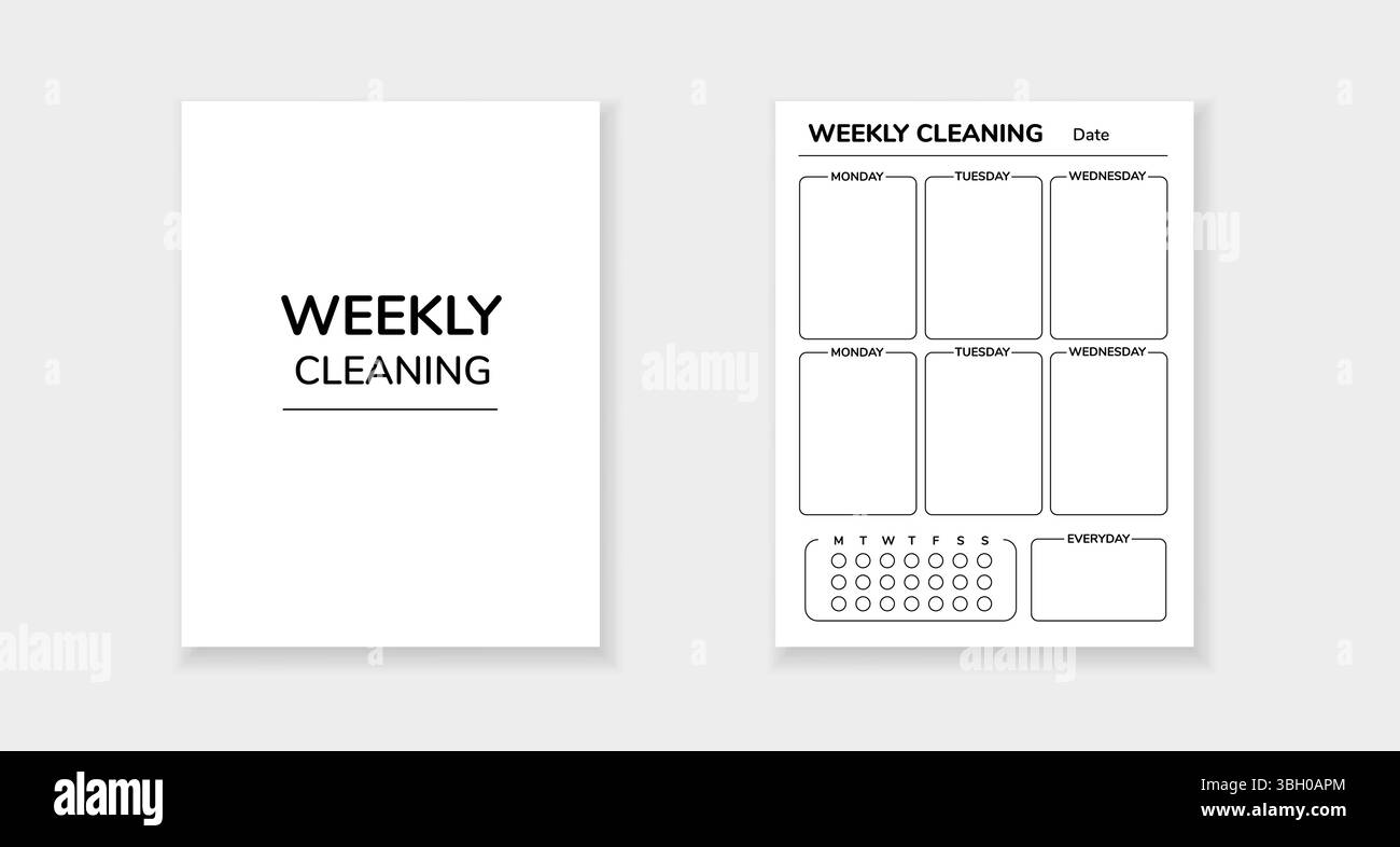 Weekly cleaning checklist template for organized household management ...