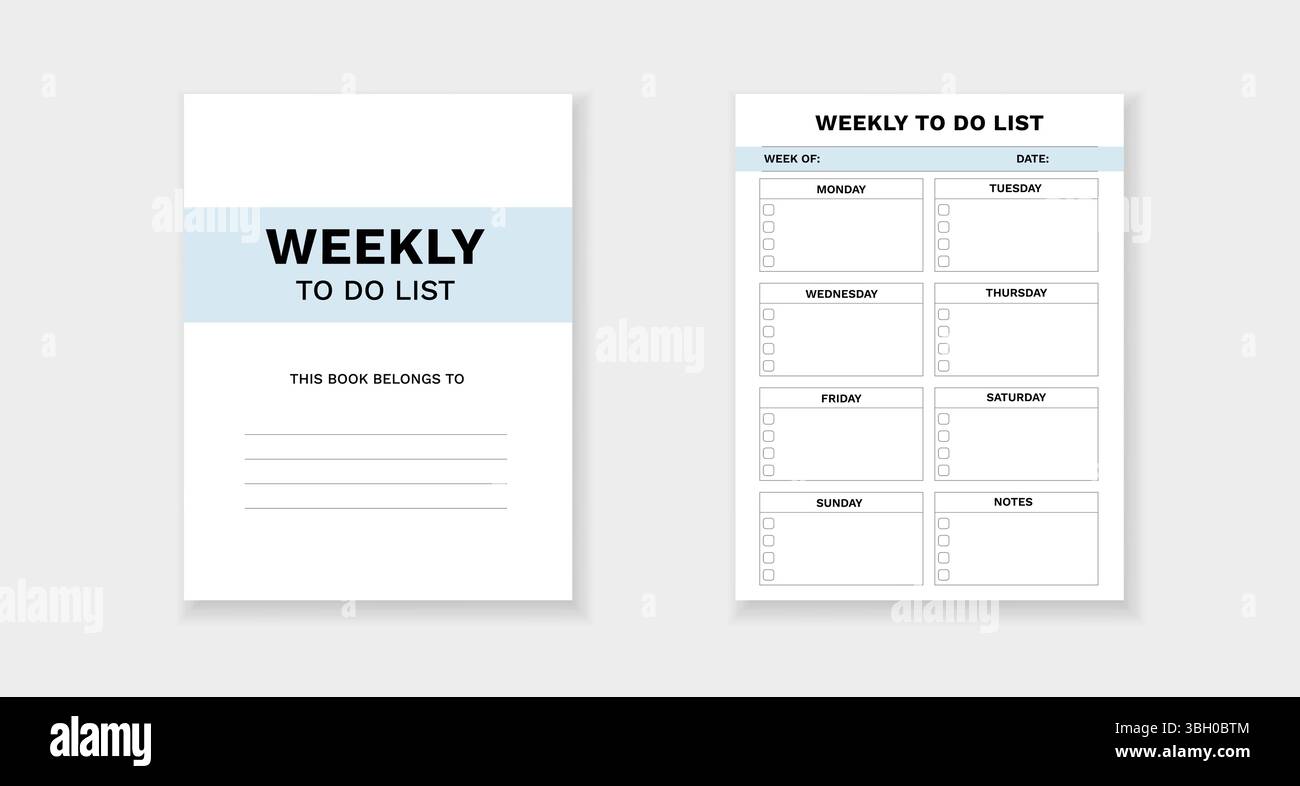 Weekly to do list form for effective planning and organization of daily ...