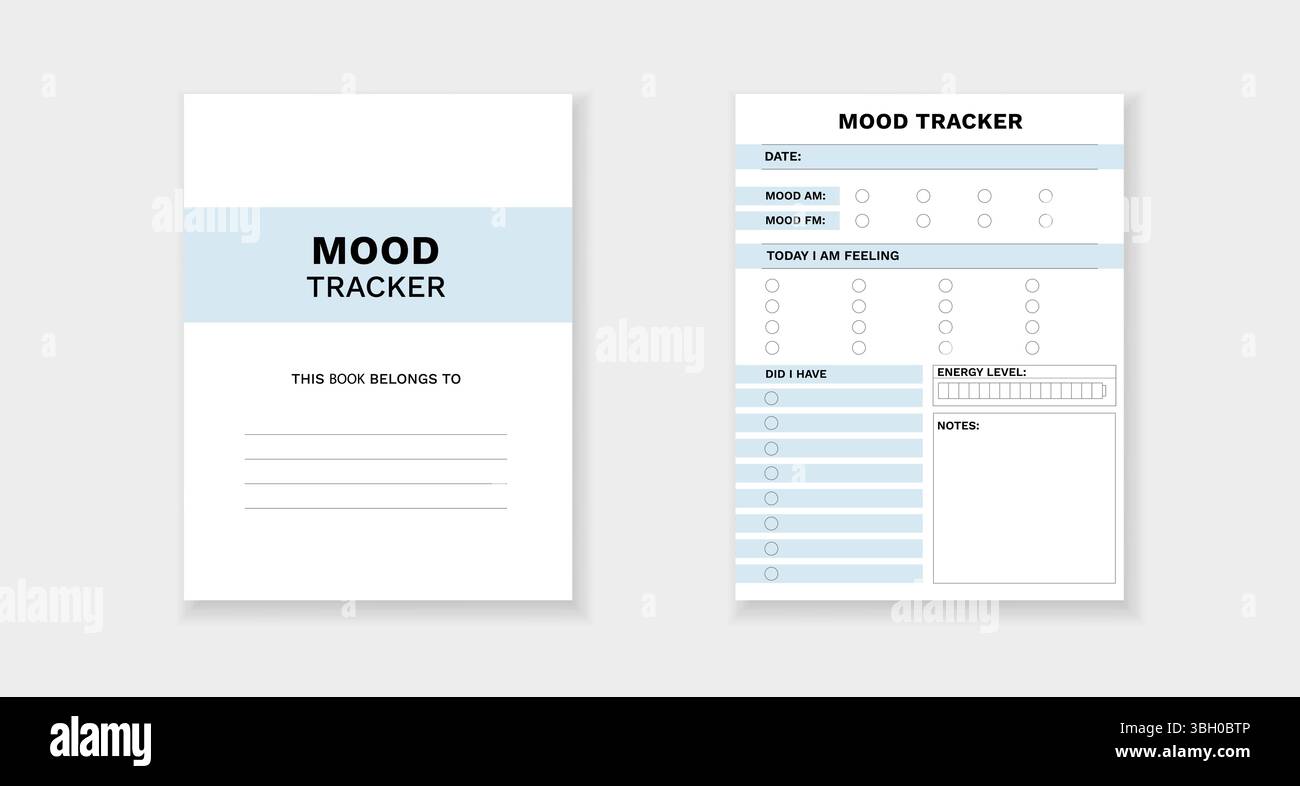 Mood tracker form template for daily emotional and energy level ...