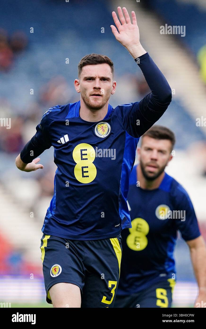 Scotland's Andrew Robertson warms up ahead of the international ...