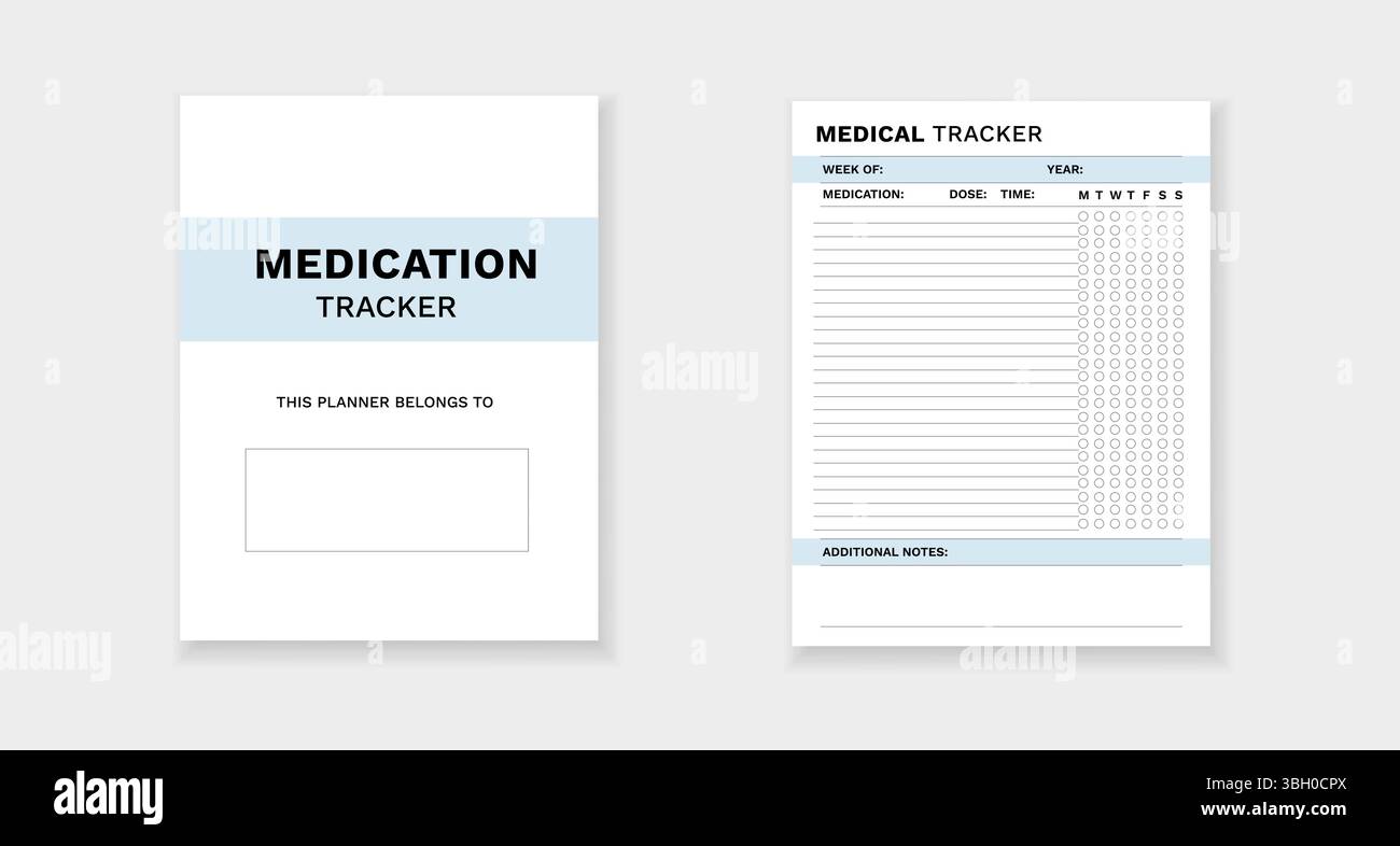 Medication tracker form template for detailed medical schedule and dose ...