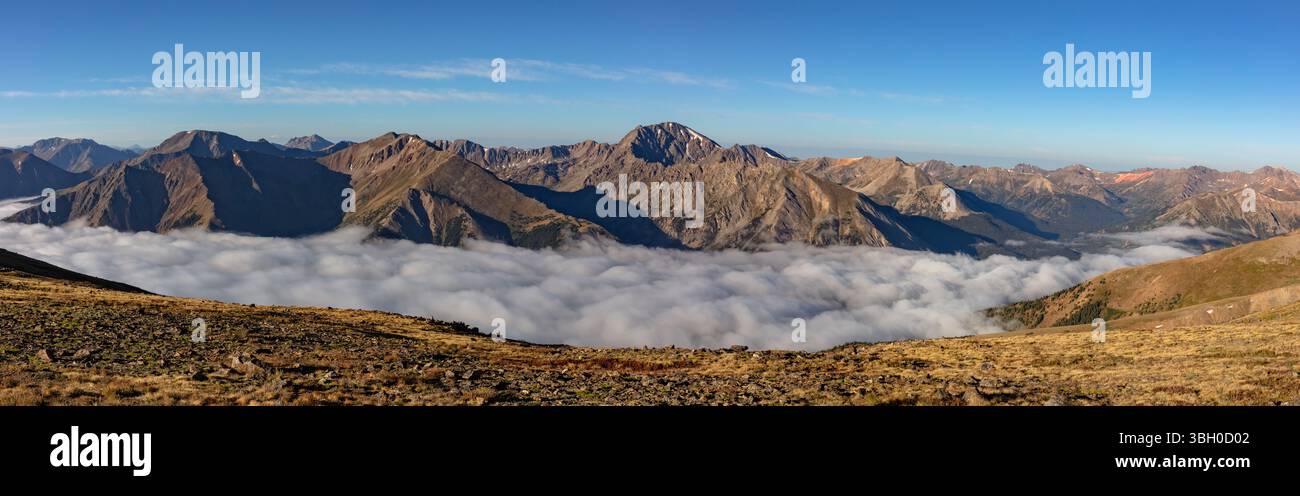 Colorado 14er La Plata Peak and other Sawatch Range mountains rise ...