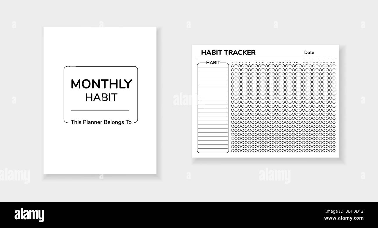 Monthly habit tracking template for effective routine and progress ...