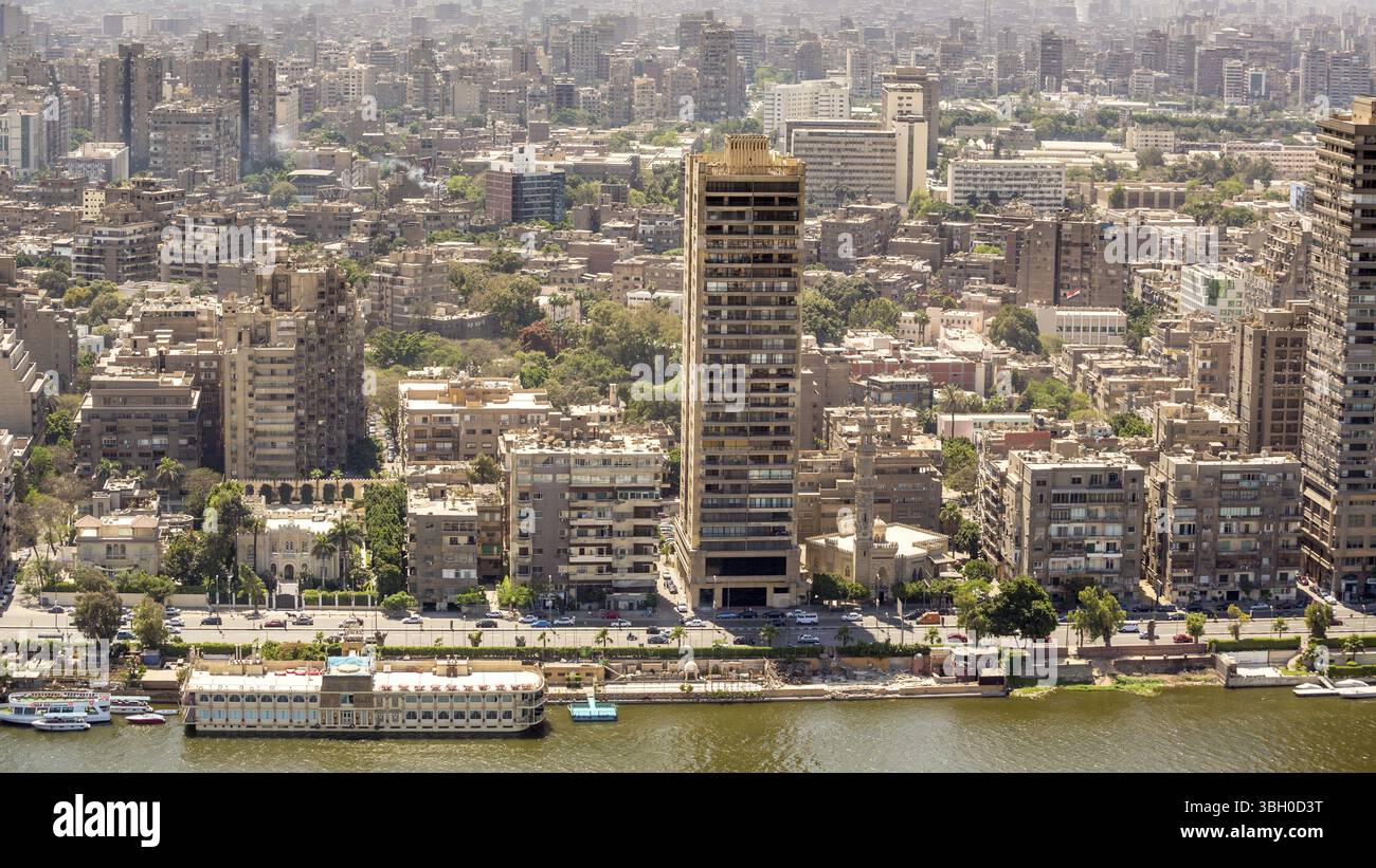 Aerial view of a typical buildings in downtown Cairo as viewed from the ...