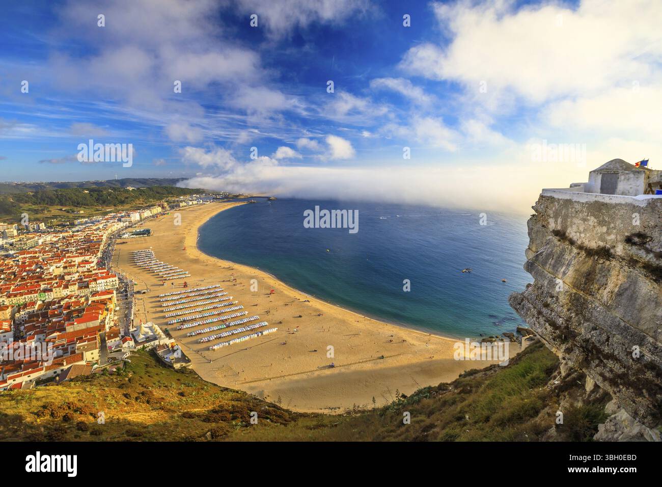 Scenic aerial view of seascape and beach waterfront from popular ...