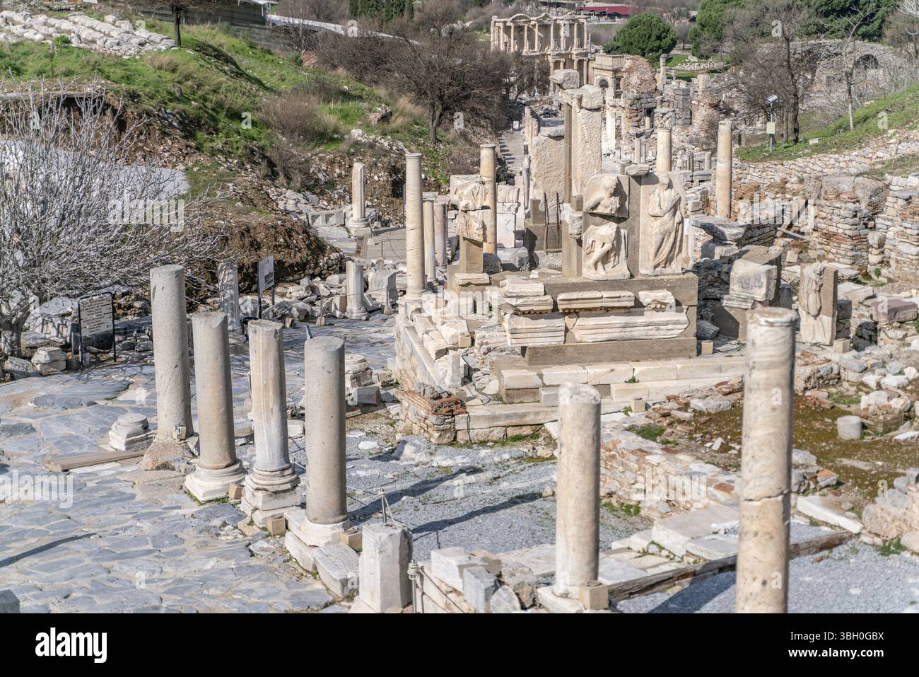 Selcuk, Izmir, Turkey - columns of Memmius Monument in Ephesus ruins ...