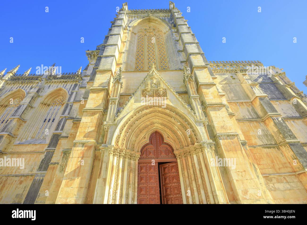 Main facade with tympanum and archivolts of Batalha Monastery, one of ...