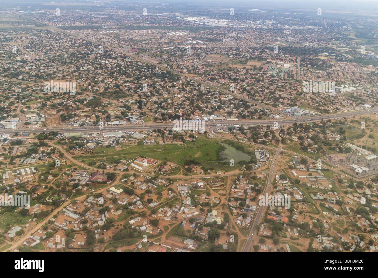 Aerial view of the city of Gaborone, the capital city of Botswana Stock ...