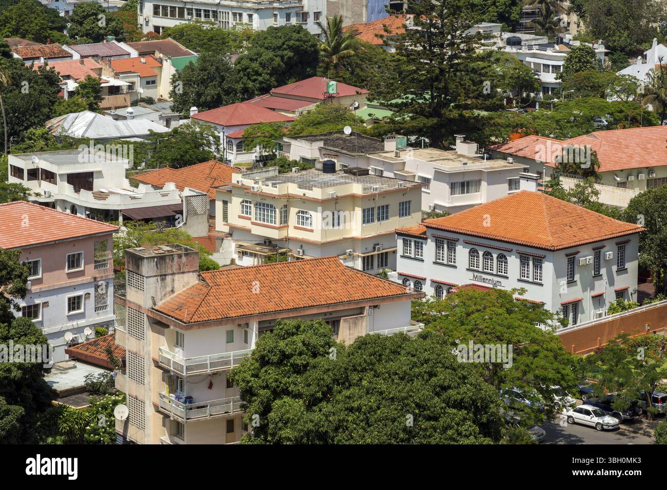 Aerial view the downtown area of Maputo, the capital city of Mozambique ...