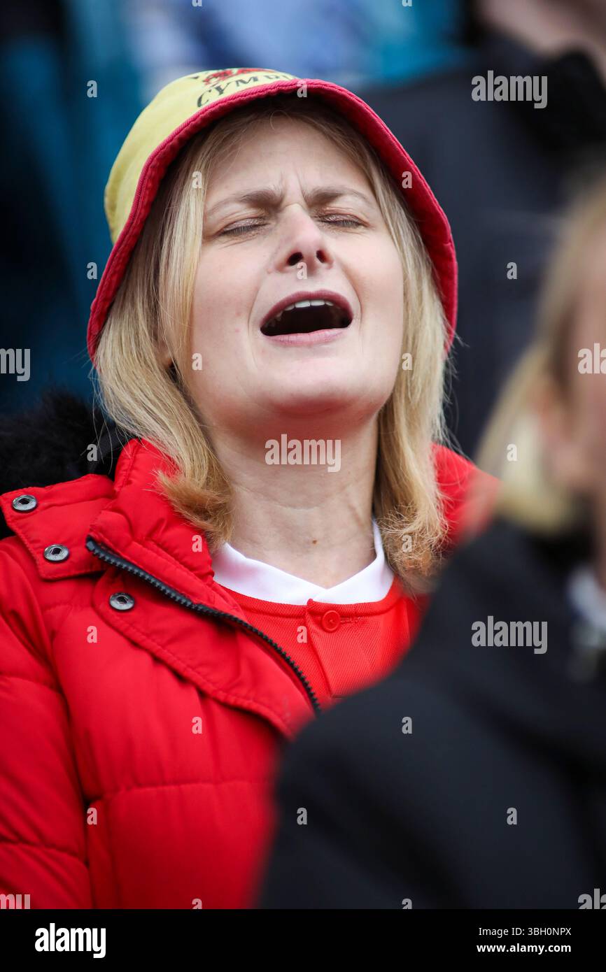 Cardiff, Wales, UK. 6th June 2025. Welsh fans during the FIFA World Cup ...