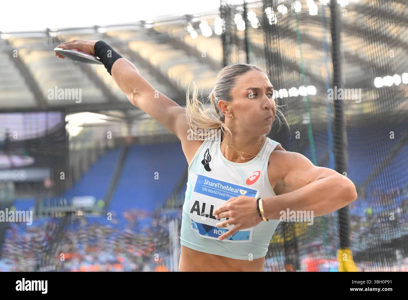United States' Valerie Allman competes in the discu during the IAAF ...