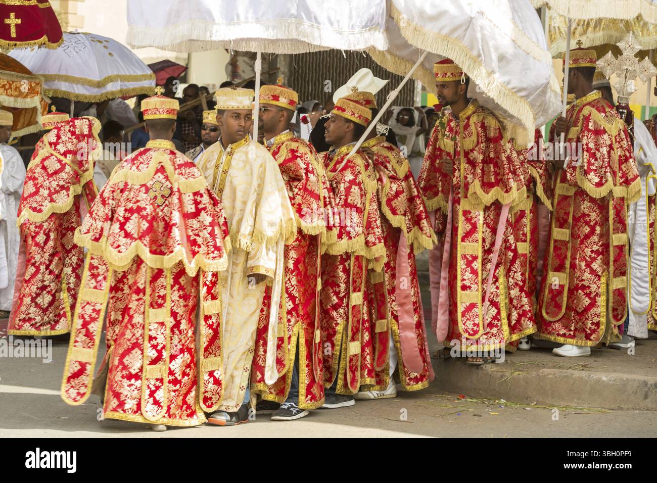 Clergy of the Ethiopian Orthodox church dressed in beautiful ...