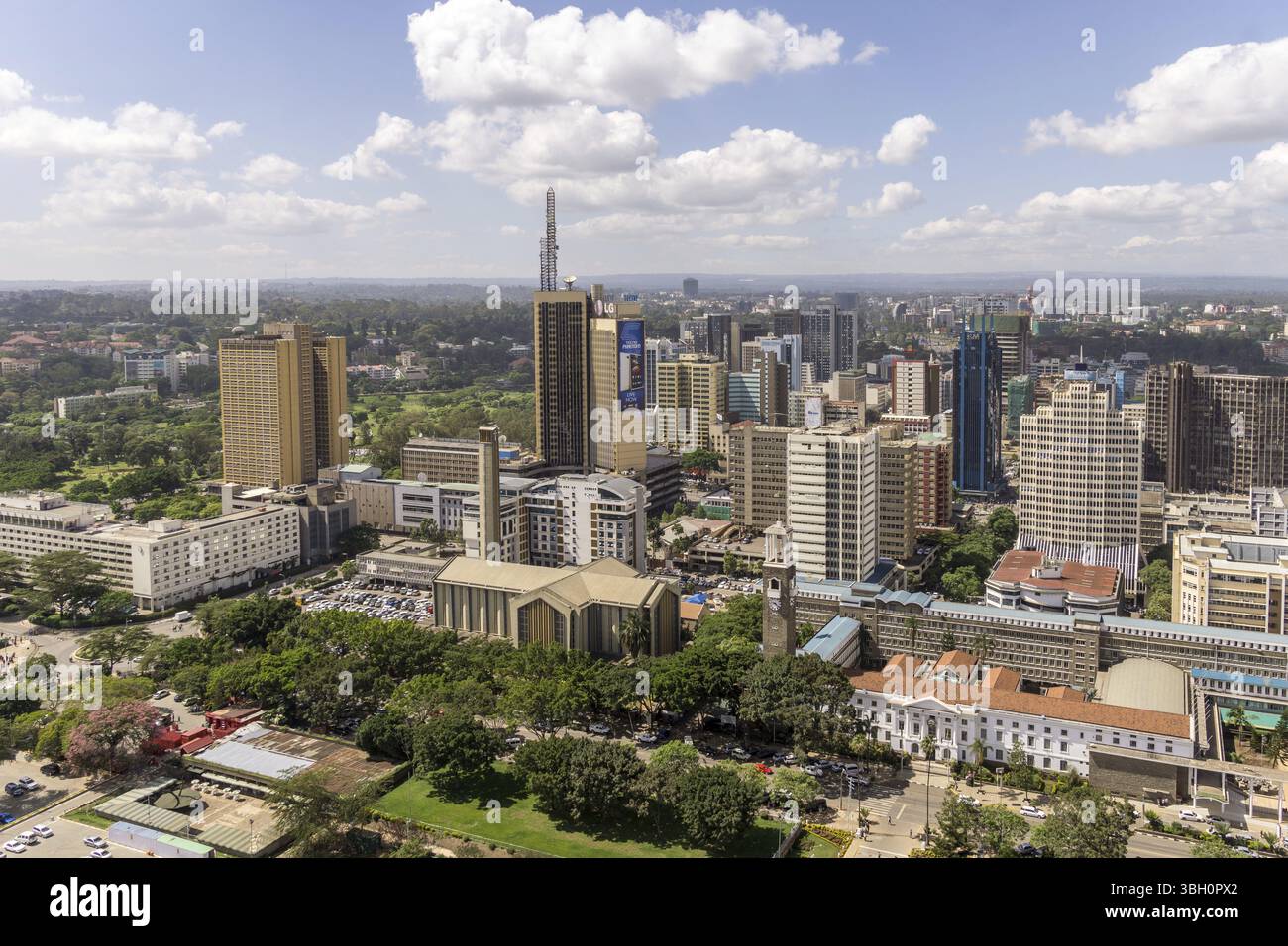 View of the downtown area of the city of Nairobi, Kenya, Africa Stock ...