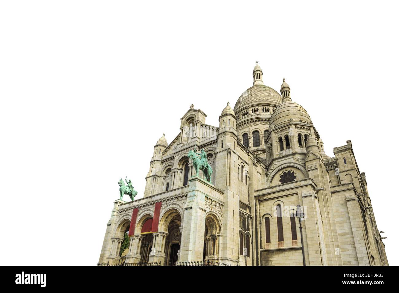 Left side view of the Sacred Heart Basilica of Paris in France in ...