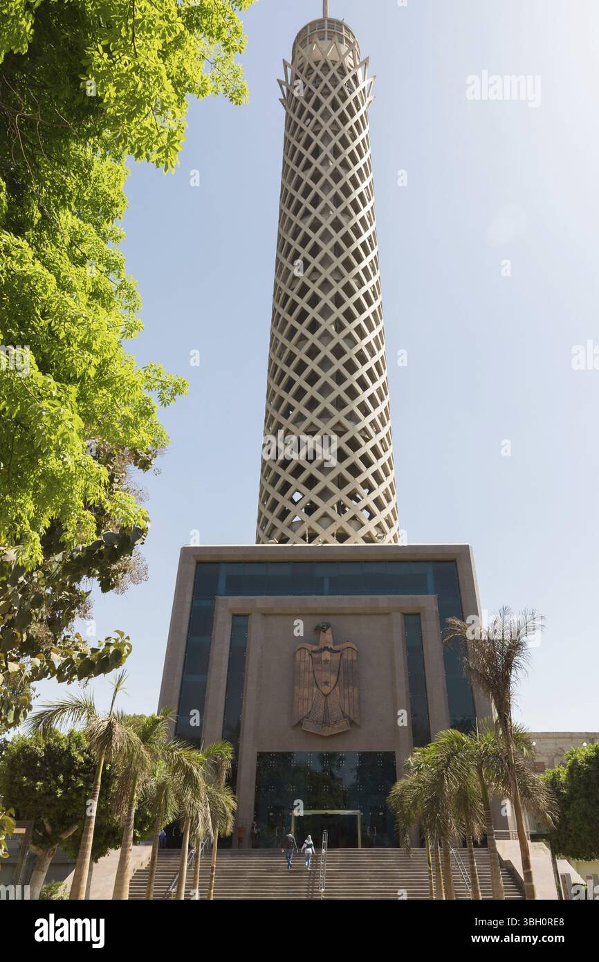 The iconic monumental Cairo tower soaring high in the sky Stock Photo ...