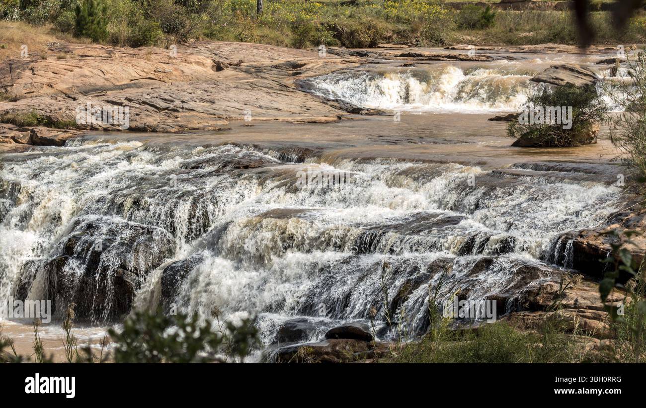 Beautiful and tranquil landscapes of Madagascar with multiple levels of ...