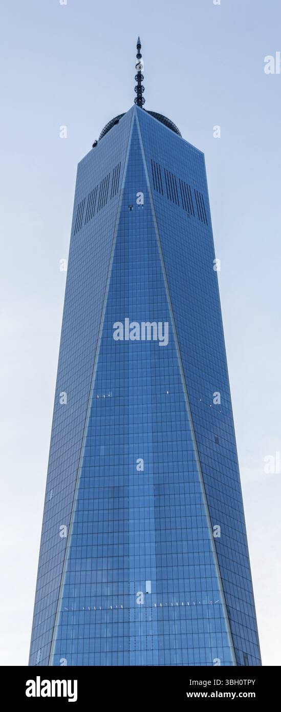 The iconic Freedom Tower, One World Trade Center, soaring up in the air ...