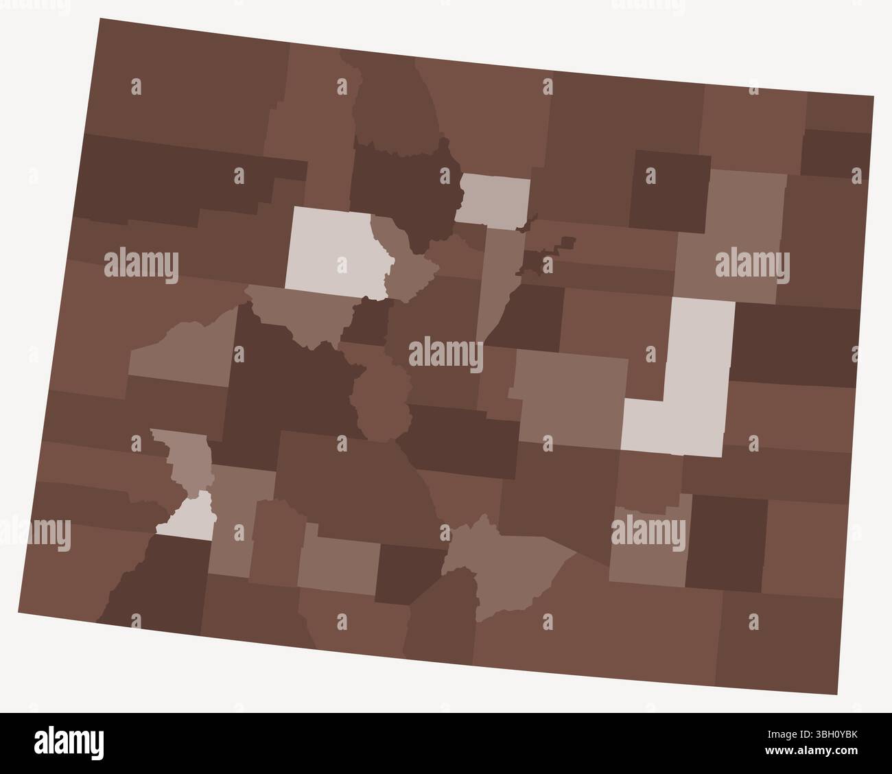 Map of Colorado with counties. Just a simple state border map with ...