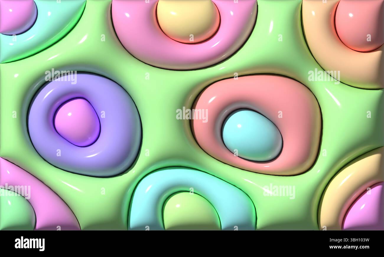 A vibrant, abstract background featuring glossy, rounded shapes in ...