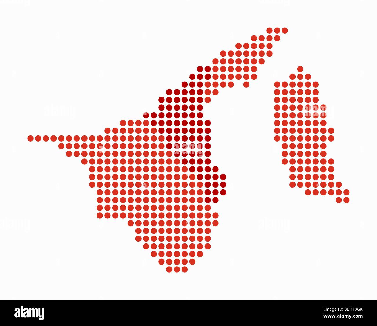Brunei dotted map. Digital style map of the country on white background ...
