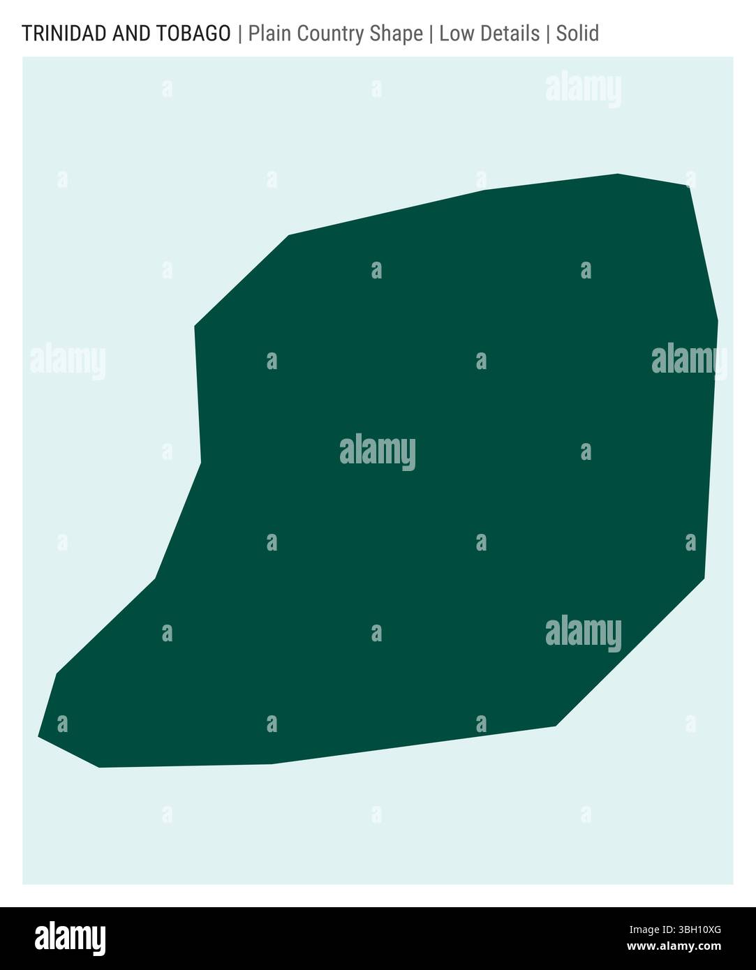 Trinidad and Tobago plain country map. Low details. Solid style. Shape ...