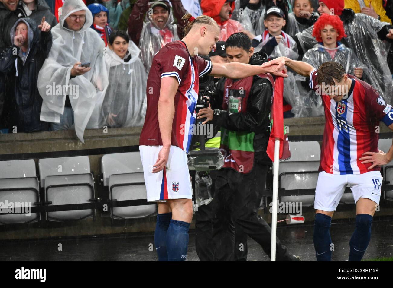 Oslo, Norway. 06th June, 2025. Erling Haaland and Alexander Sorloth ...