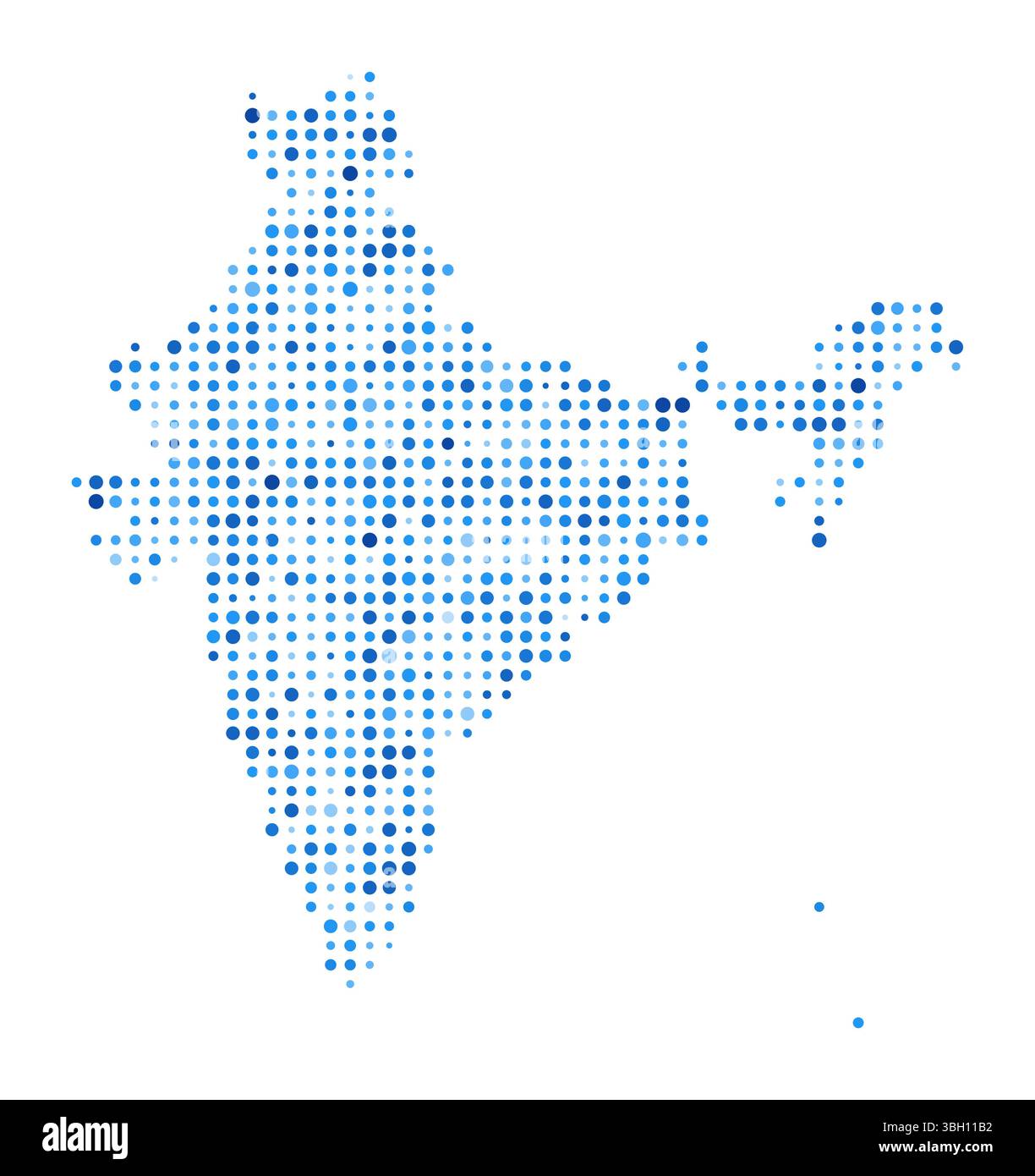 India Dot Map. Country Digital Style Shape. India vector image. Country ...