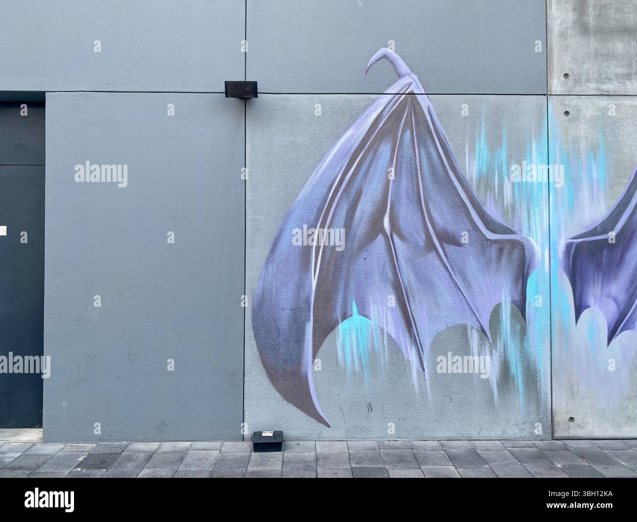 Bat Wing graffiti Box Park Dubai Stock Photo - Alamy