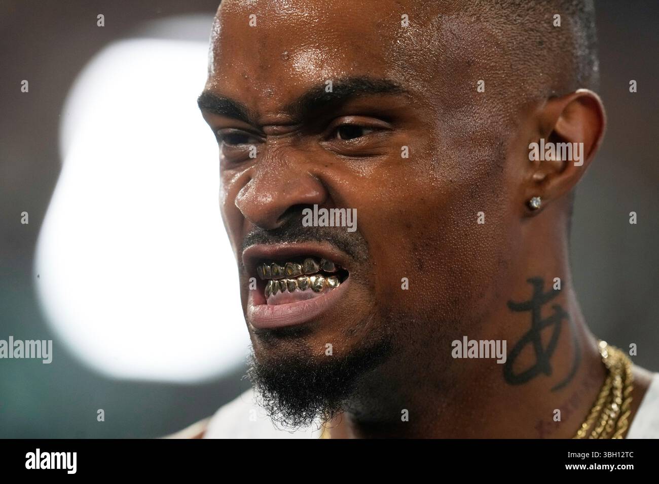 Quincy Hall, of the United States, poses after winning the men 400 ...