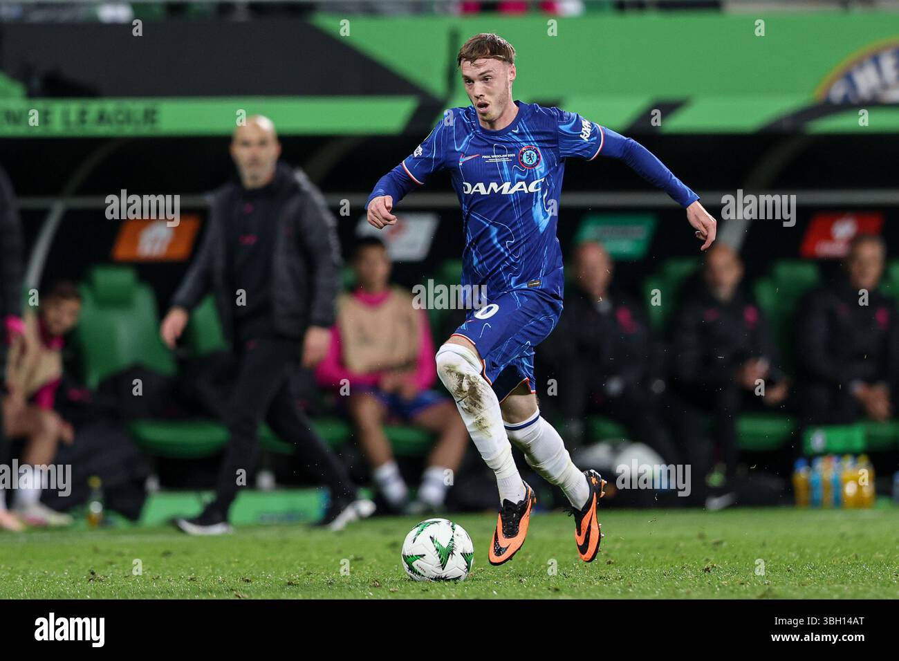 Cole Palmer of Chelsea London seen in action during the UEFA Conference ...