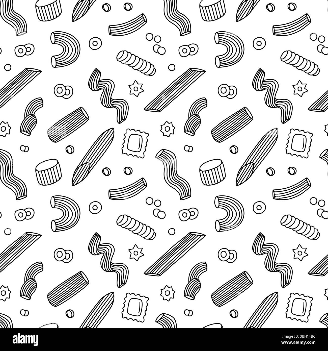 Italian penne pasta isolated Black and White Stock Photos & Images - Alamy