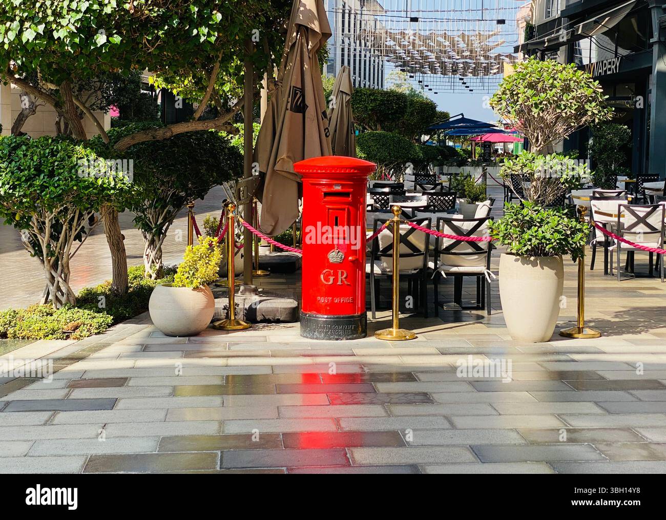 Red British Postbox City Walk Dubai Stock Photo - Alamy