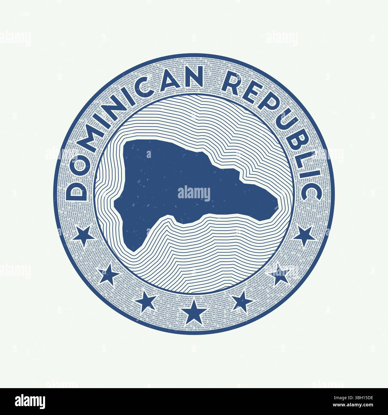 Dominicana round badge vector. Country round stamp with shape of ...