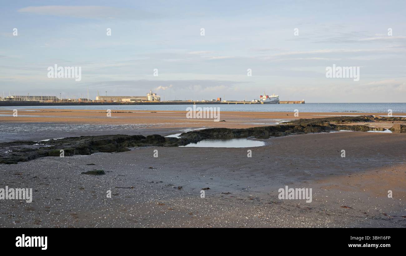 Troon, Ayrshire, Scotland. January 16th, 2025. View over North Sands ...