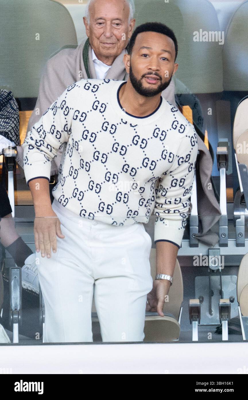 John Legend attends the Roland Garros 2025 tournament on June 6, 2025 ...