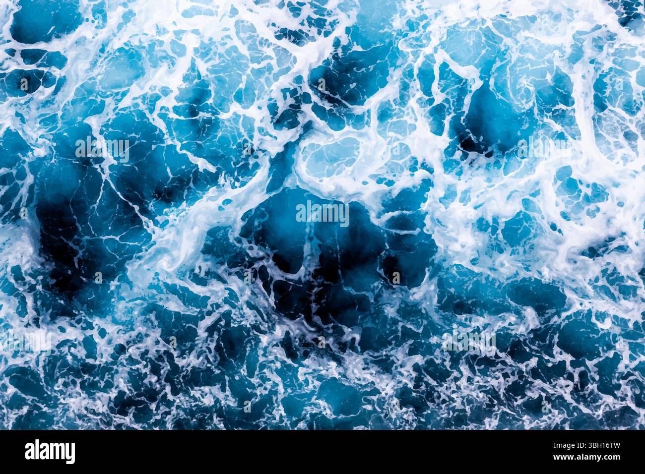 Sea surface background. Aerial view of captivating foamy water. Can be ...