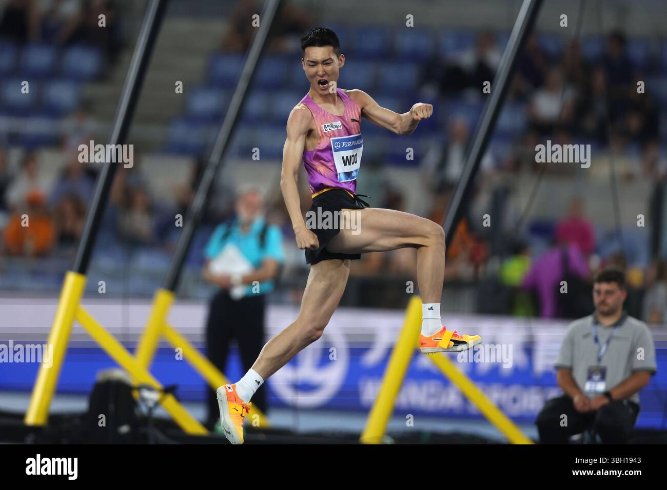 Rome, Italy 6 June 2025: Men's High Jump, Woo Sanghyeok (KOR) competing ...