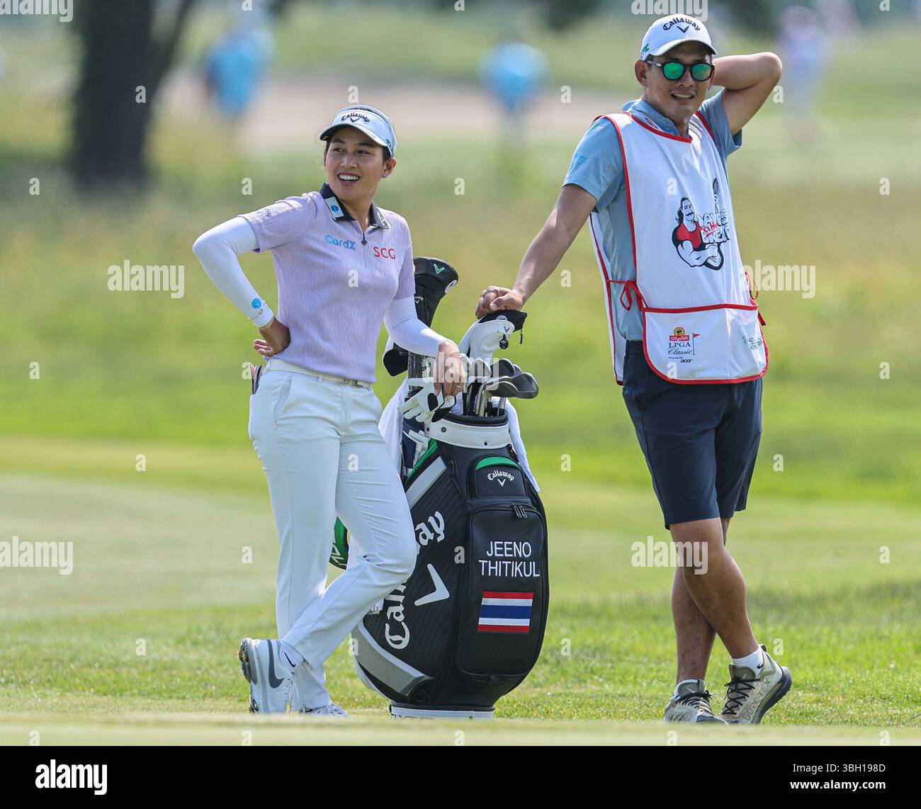 Galloway, NJ, USA. 06th June, 2025. Jeeno Thitikul and her caddy share ...