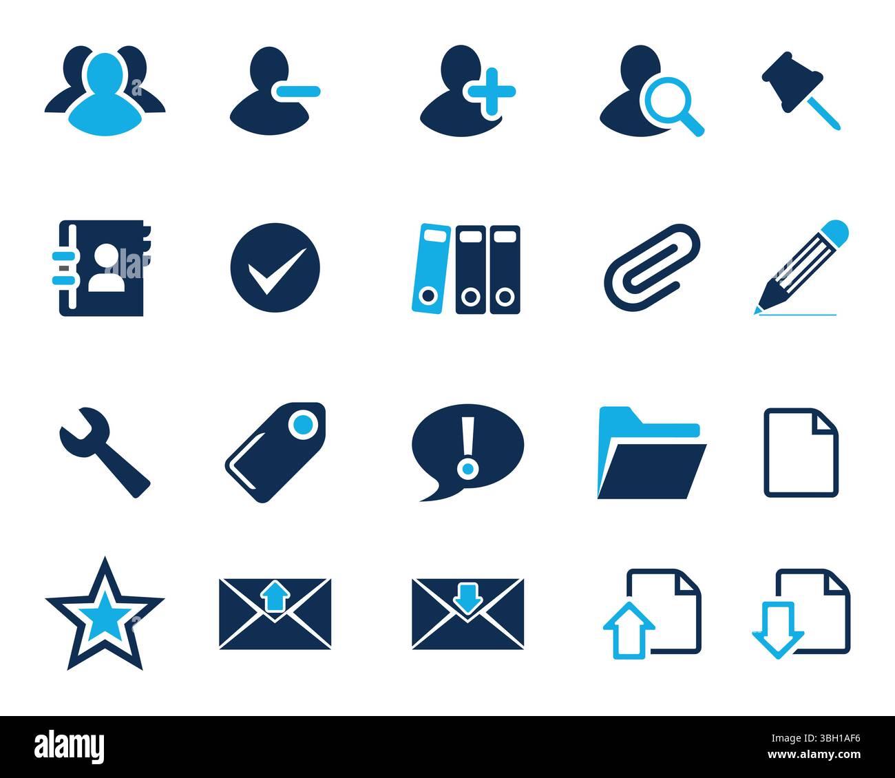 Light and Dark blue Web icon set symbol vector. Vector flat editable ...