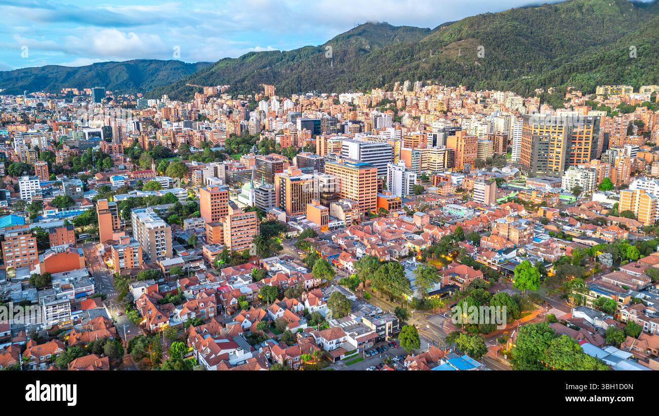 Aerial View of Urban Landscape in Bogotá, Cundinamarca, Colombia with ...