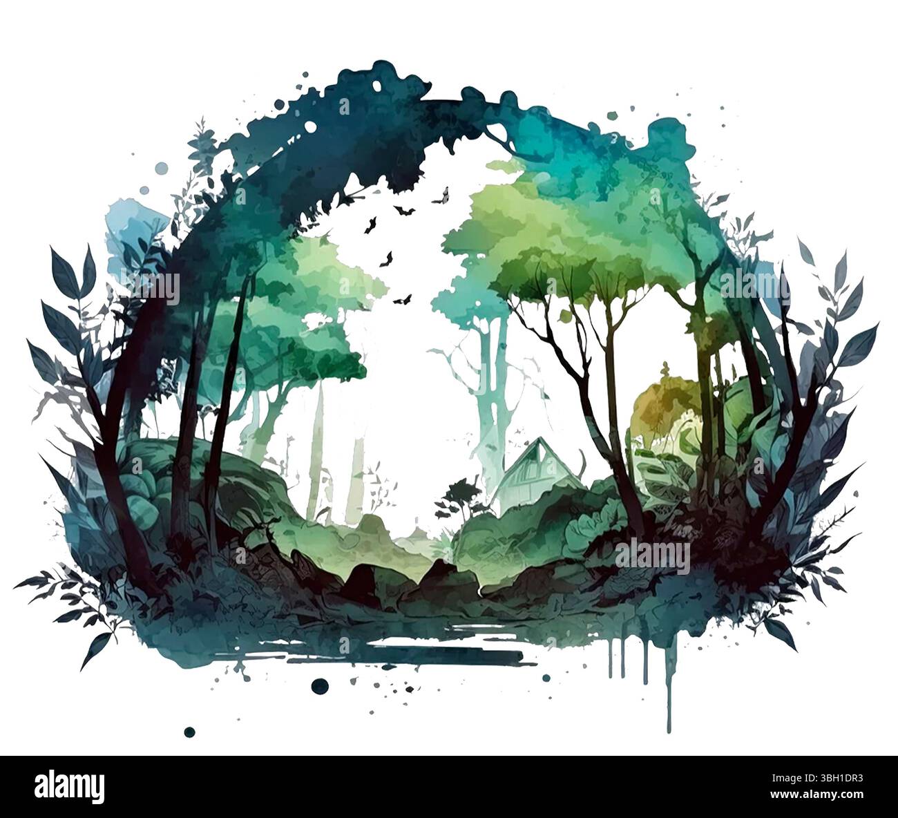 Autumn trees seen from Cut Out Stock Images & Pictures - Alamy