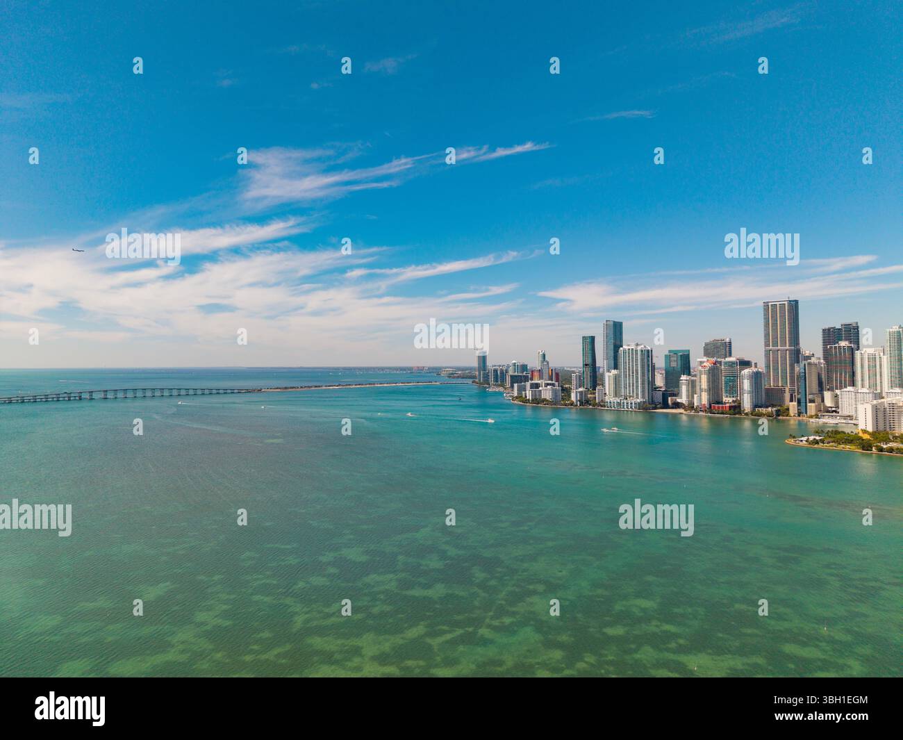 Cityscape skyline. Brickell building in Miami downtown. Brickell ...