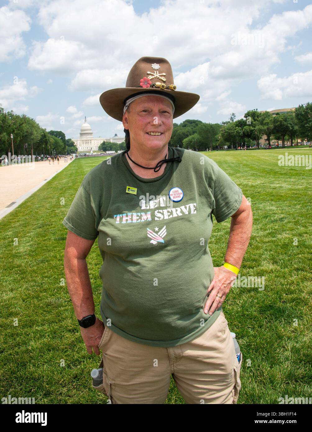A retired Army Lt Col poses on the National Mall in Washington DC Stock ...