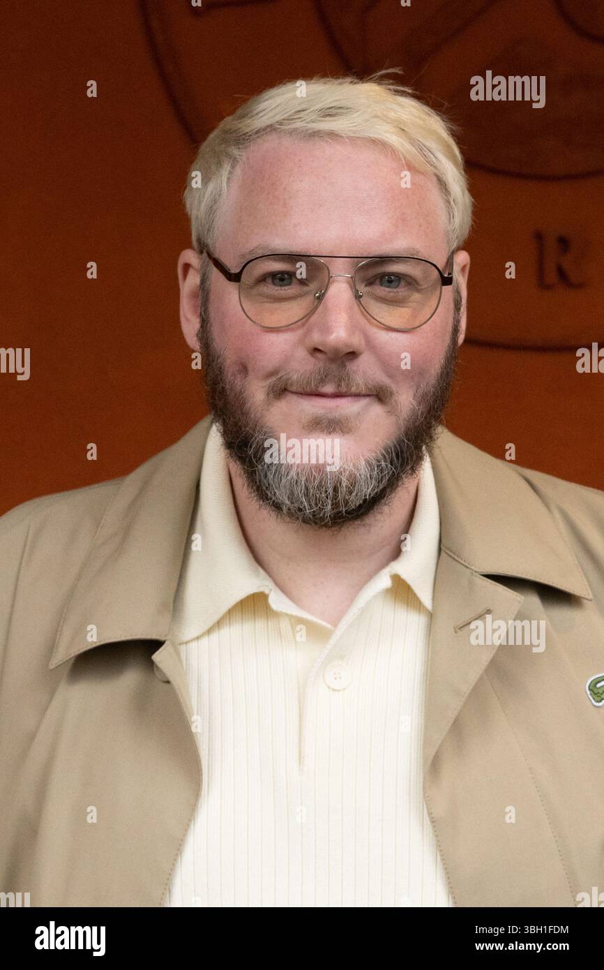 Igor Gotesman take a pose at Roland Garros for the French open on June ...