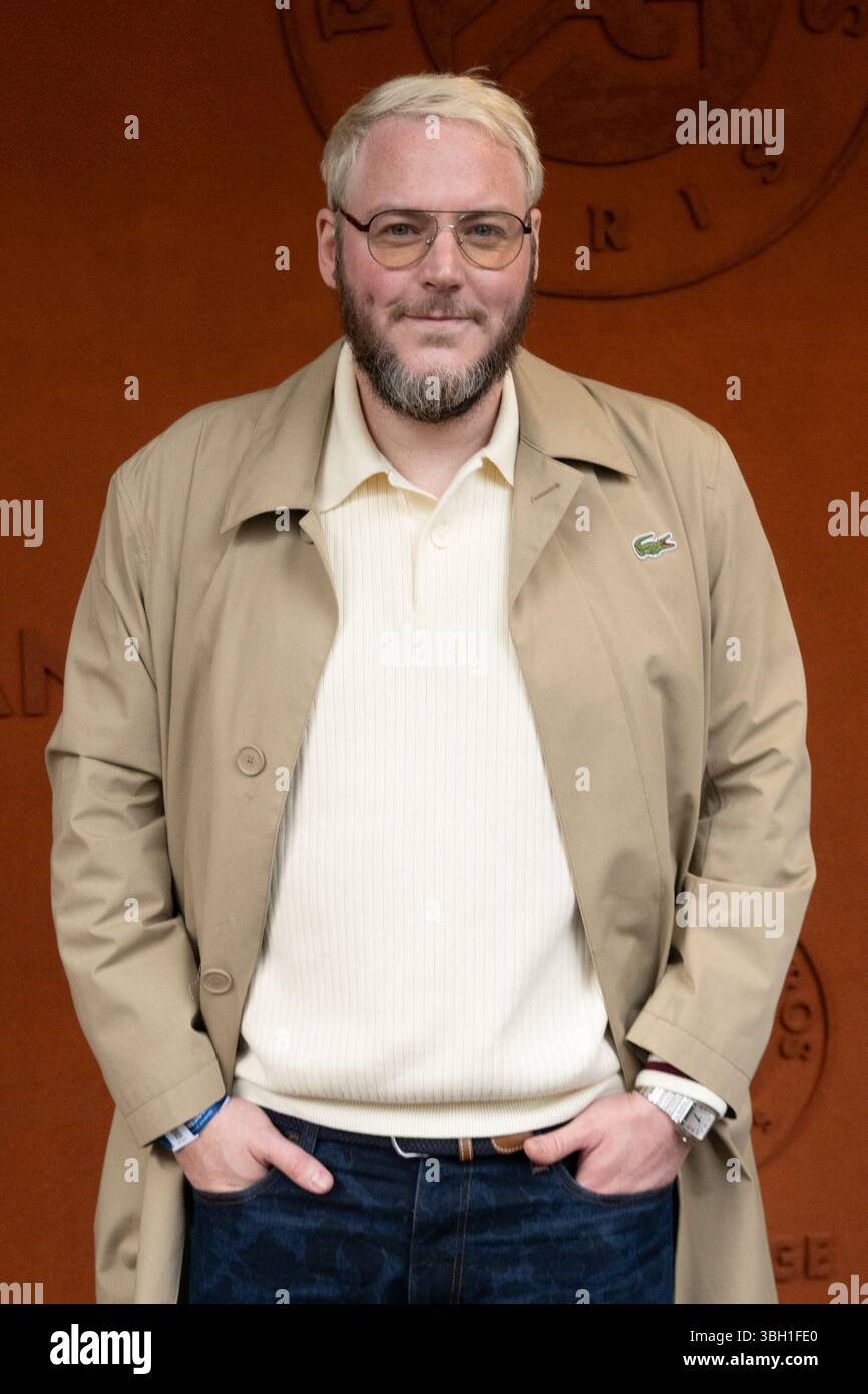 Igor Gotesman take a pose at Roland Garros for the French open on June ...