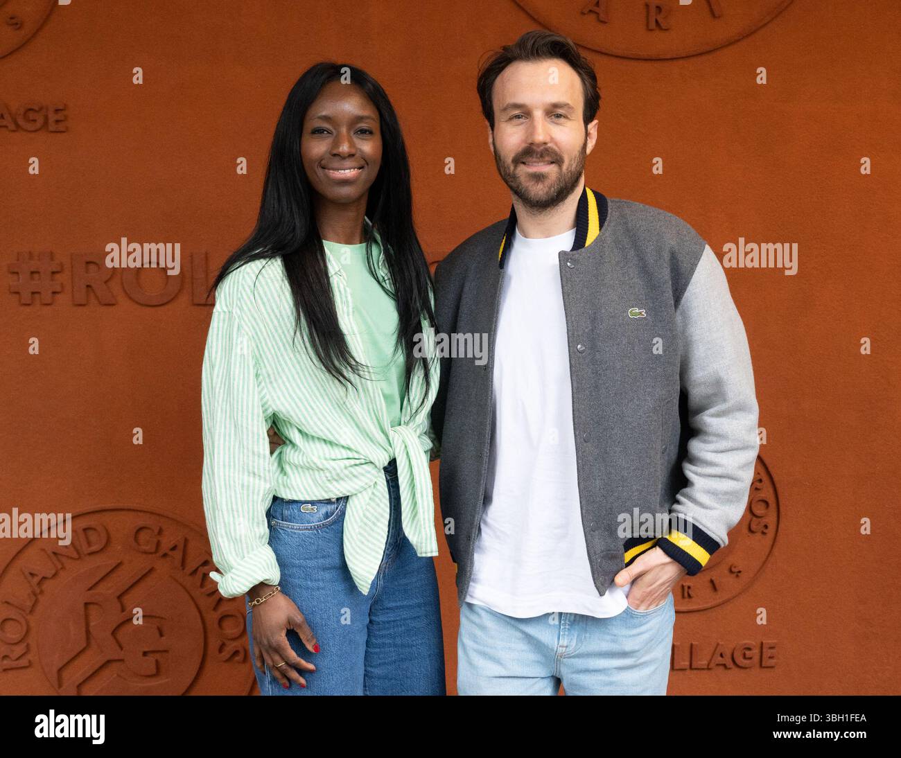 Fanta Kaba and Antoine Gouy take a pose at Roland Garros for the French ...